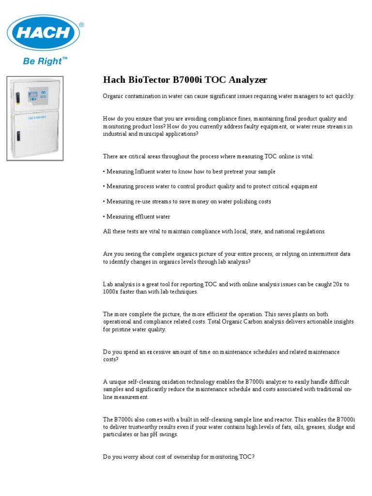 Toc Analyzer PDF | PDF | Total Organic Carbon | Human Impact On The ...