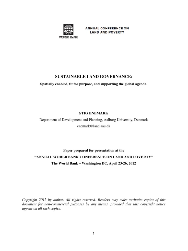 Sustainable Land Governance | PDF | Governance | Sustainability