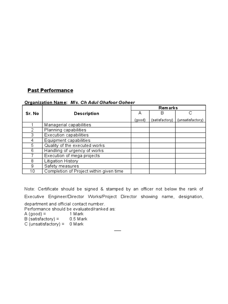 Past Performance Civil Work | PDF | Computers