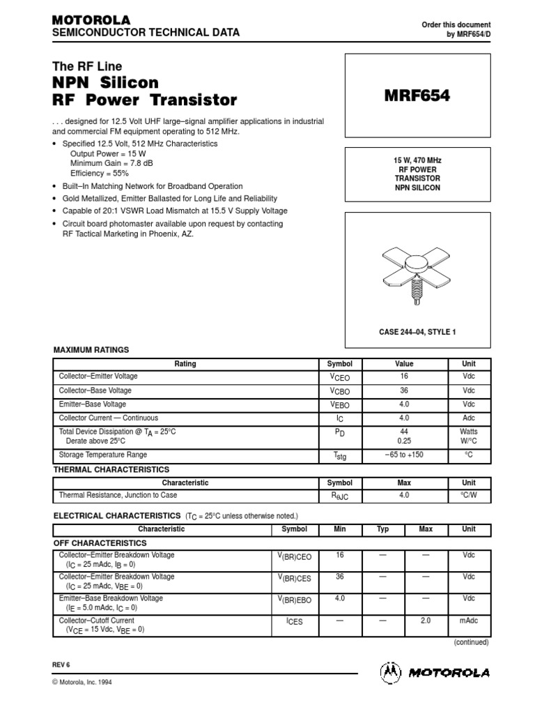 The RF Line: Semiconductor Technical Data | PDF