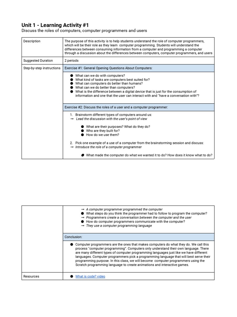 Understanding Computer Roles and Programming | PDF | Programmer ...