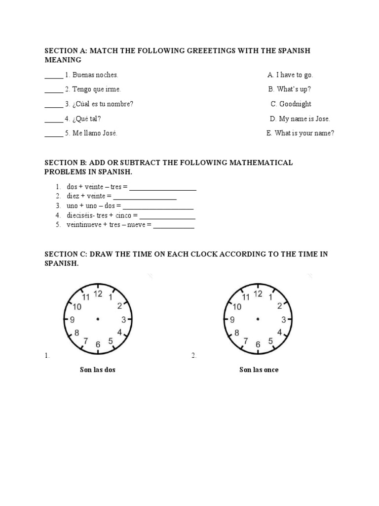 Spanish Worksheet Bundle | PDF