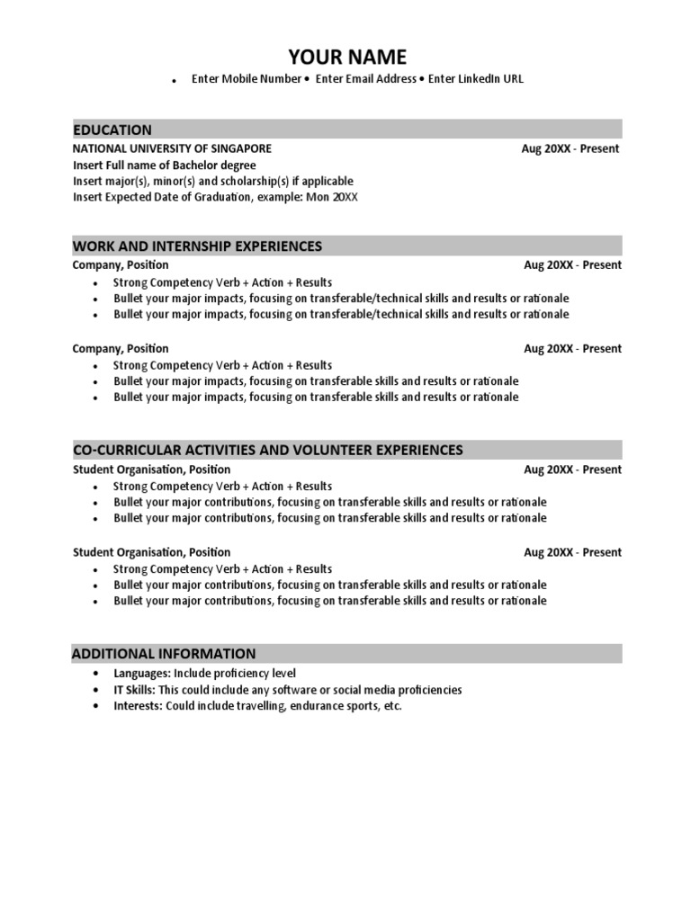 Generic Resume Template | PDF