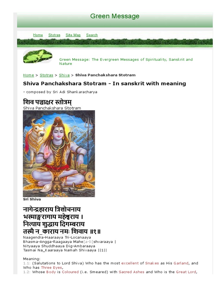 Stotras-Shiva-Shiva Panchakshara Stotram PDF | PDF | Shiva | Hindu Gods