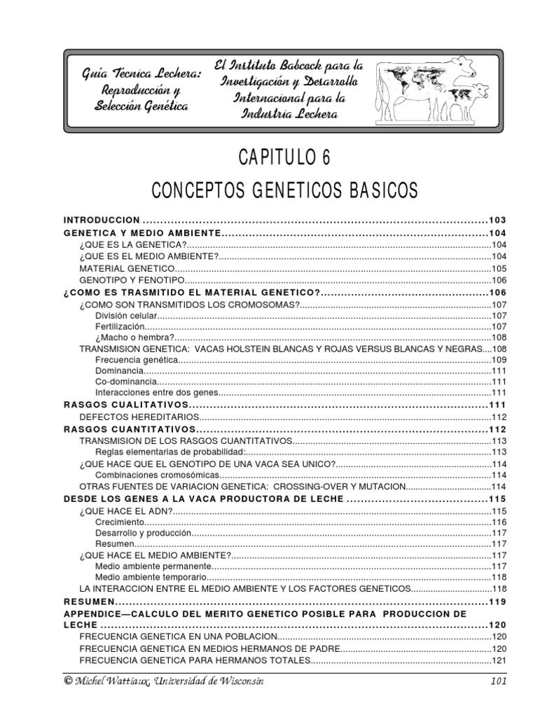 Capitulo 6.CONCEPTOS GENETICOS BASICOS | PDF | Dominancia (Genética) | Genotipo
