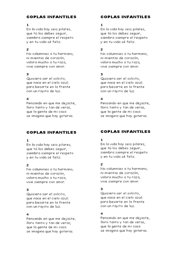 Coplas Infantiles | PDF