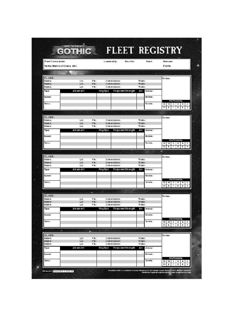 BFG Fleet Registry | PDF | Technology & Engineering
