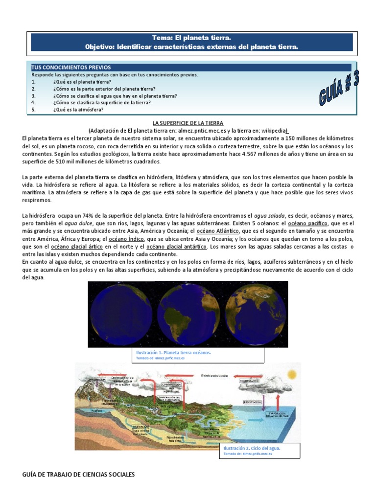 Características del Planeta Tierra | PDF | Continente | Tierra
