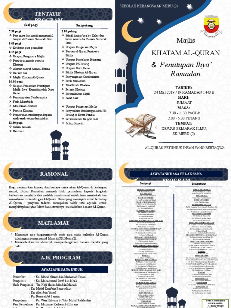 Buku Program Majlis Khatam Al-Quran | PDF