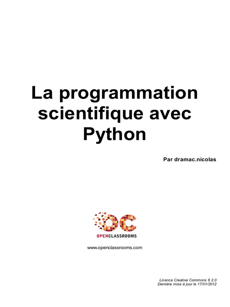 La Programmation Scientifique Avec Python PDF | PDF | Python (Langage de programmation ...