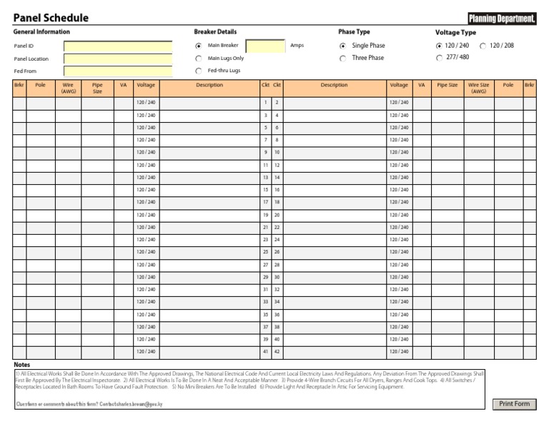 Single Phase Electrical Panel Schedule | PDF | Components | Electrical ...