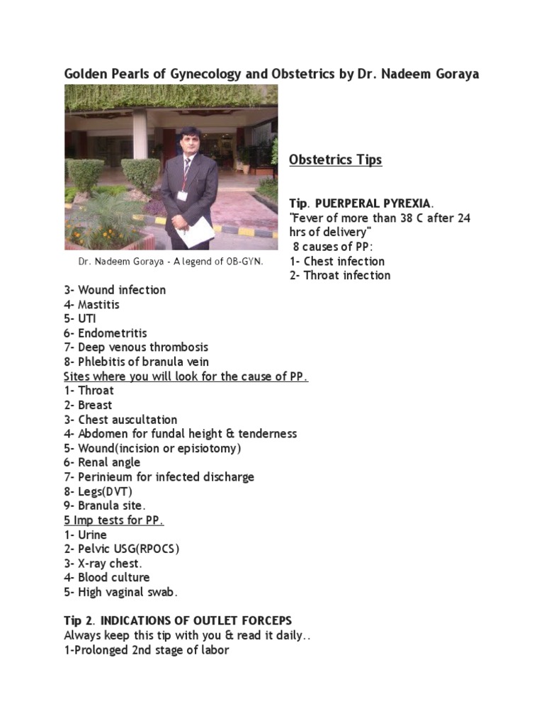 Golden Pearls of Gynecology and Obstetrics by DR Nadeem SHB | PDF ...
