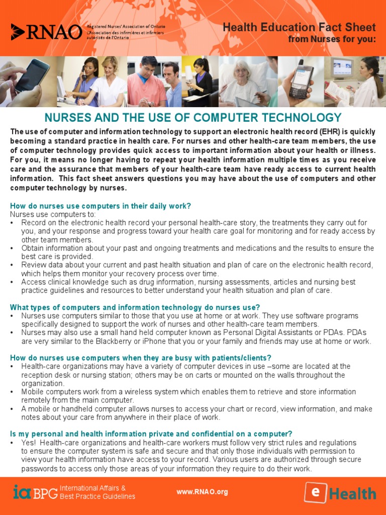 Nurses and The Use of Computer Technology PDF | PDF | Electronic Health ...