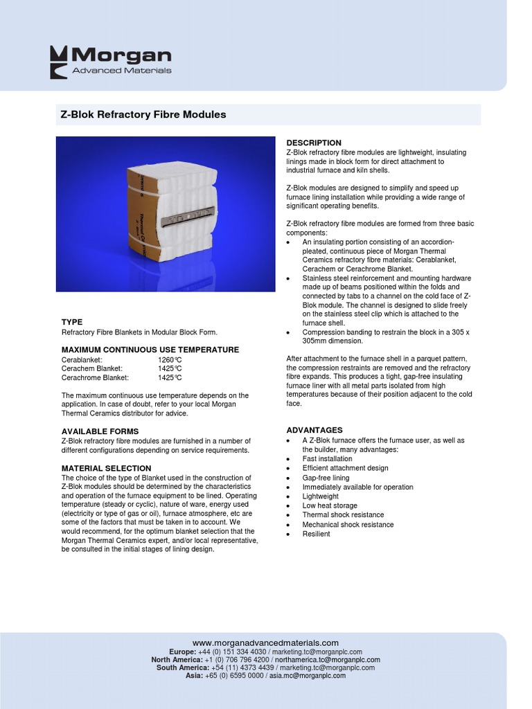 Z-Blok Refractory Fibre Modules Overview | PDF | Refractory | Furnace