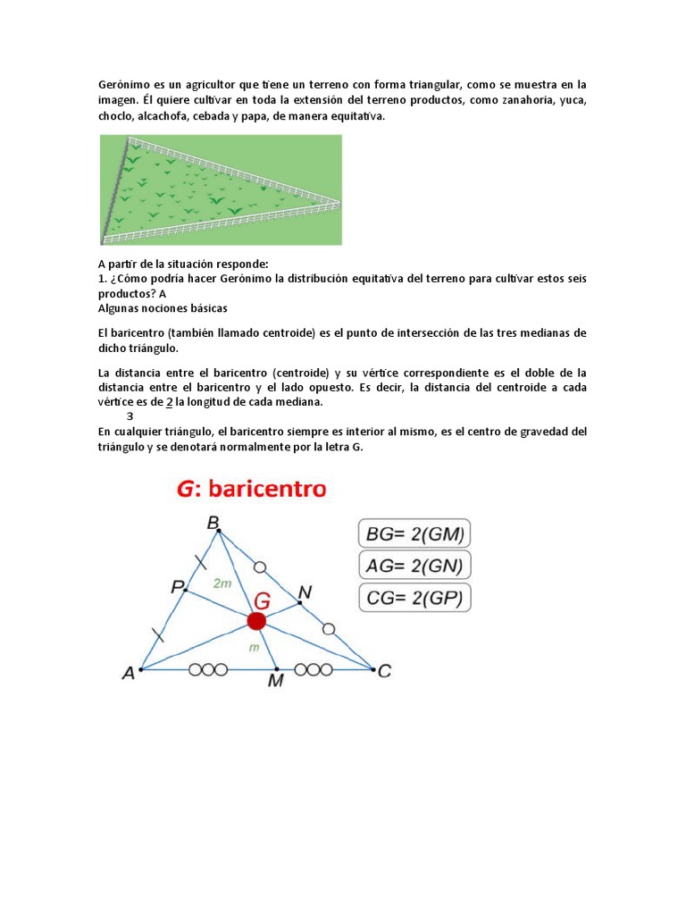 El Baricentro | PDF | Triángulo | Geometría Elemental