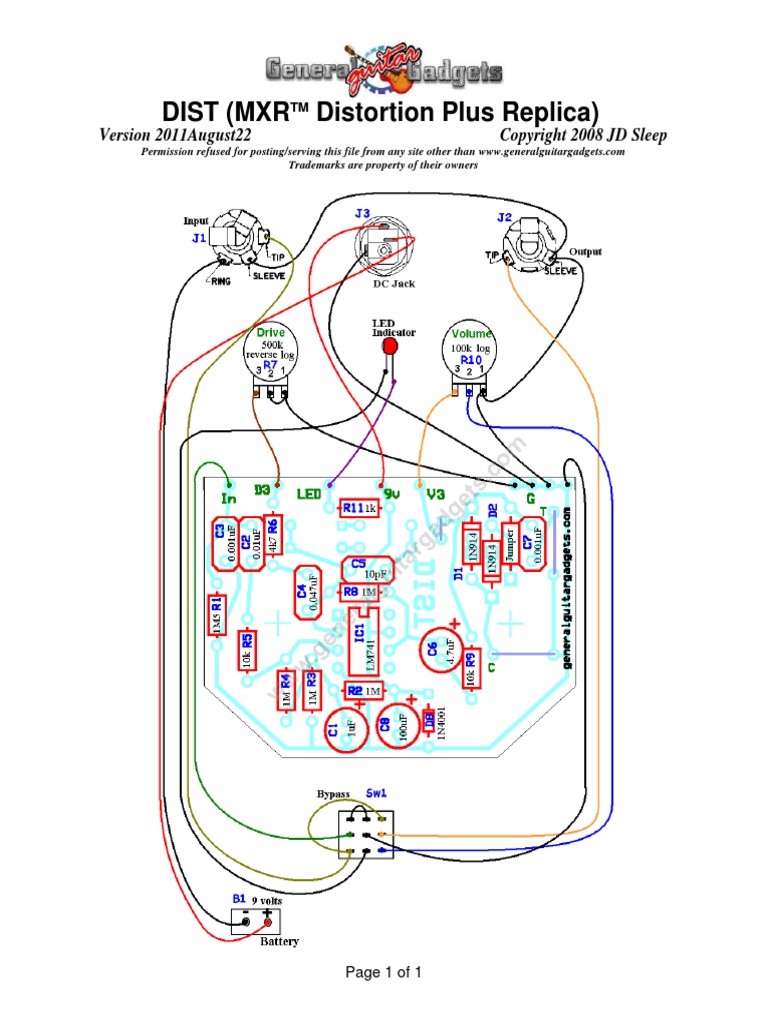 Dist (MXR Distortion Plus Replica) : Trademarks Are Property of Their ...