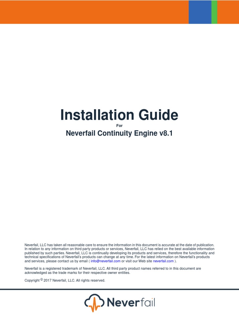 Neverfail Continuity Engine v8 1 Installation Guide | PDF | Ip Address ...