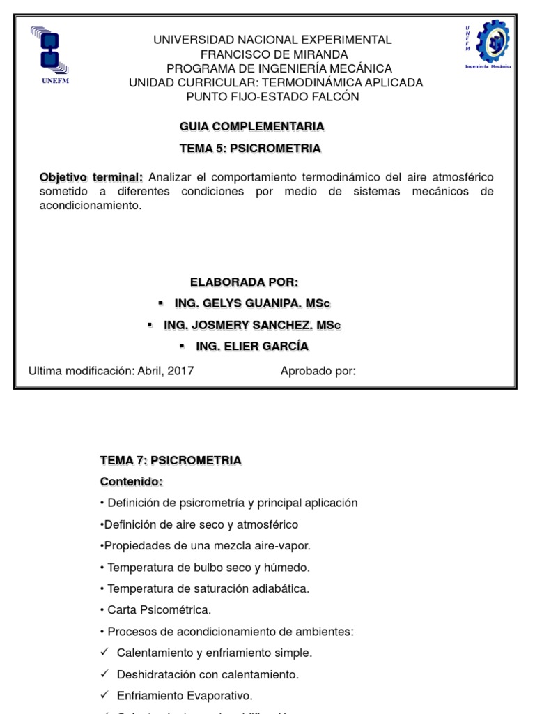 Tema 5 Psicrom | Descargar gratis PDF | Humedad | Temperatura