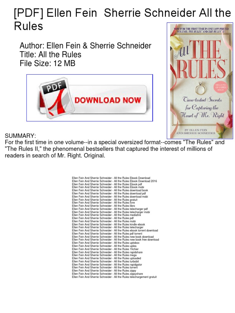 Ellen Fein Sherrie Schneider All The Rules | PDF | E Books ...