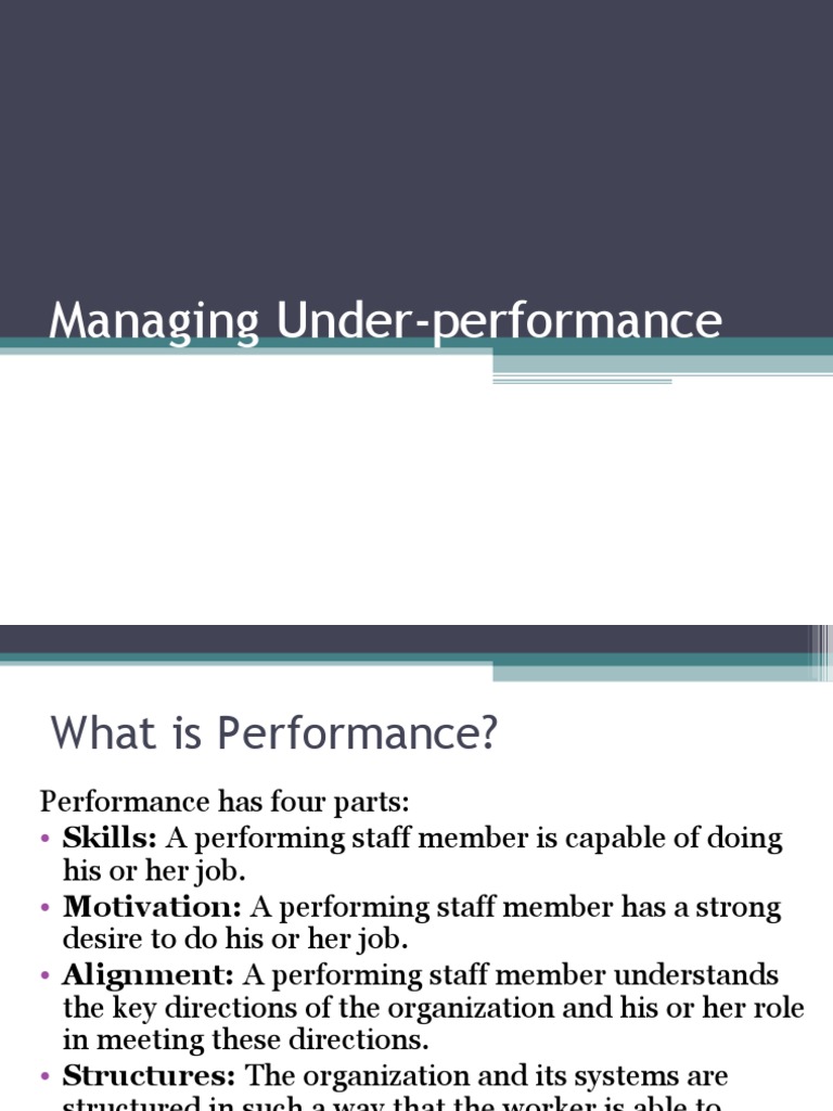 Managing Underperformers | PDF | Motivation | Motivational