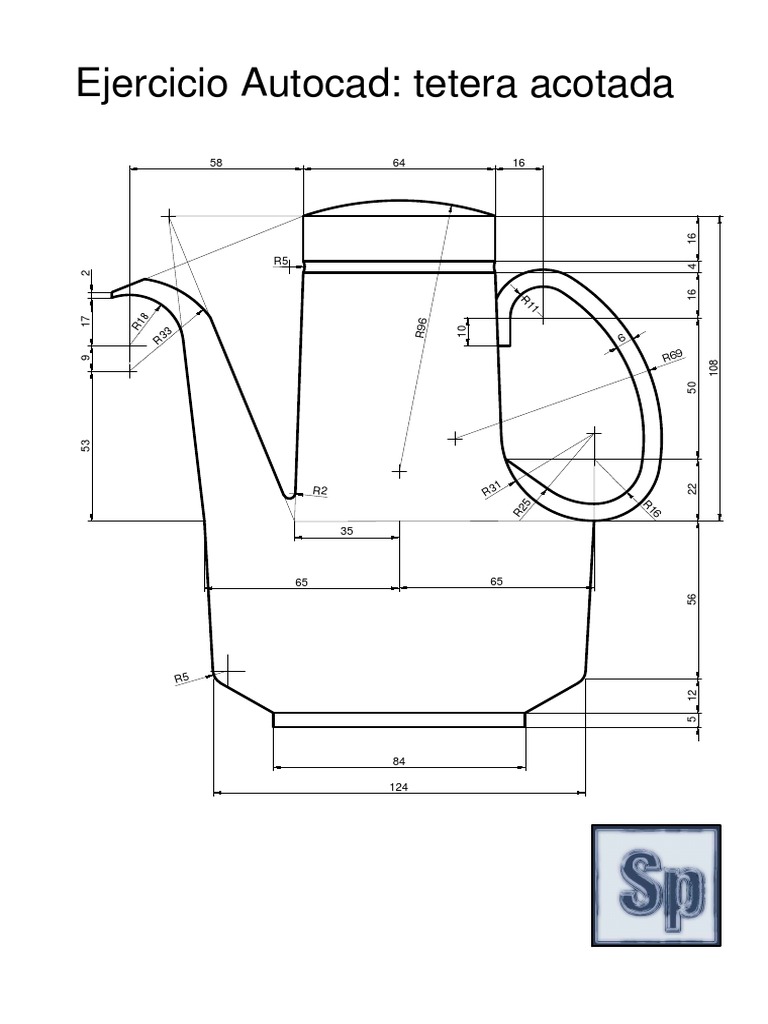 Ejercicio Autocad Tetera 2D | PDF