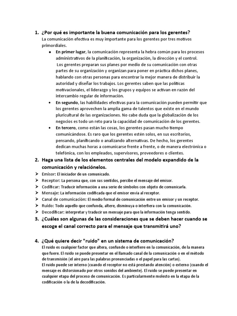 Preguntas Cap19 | PDF | Comunicación | Información
