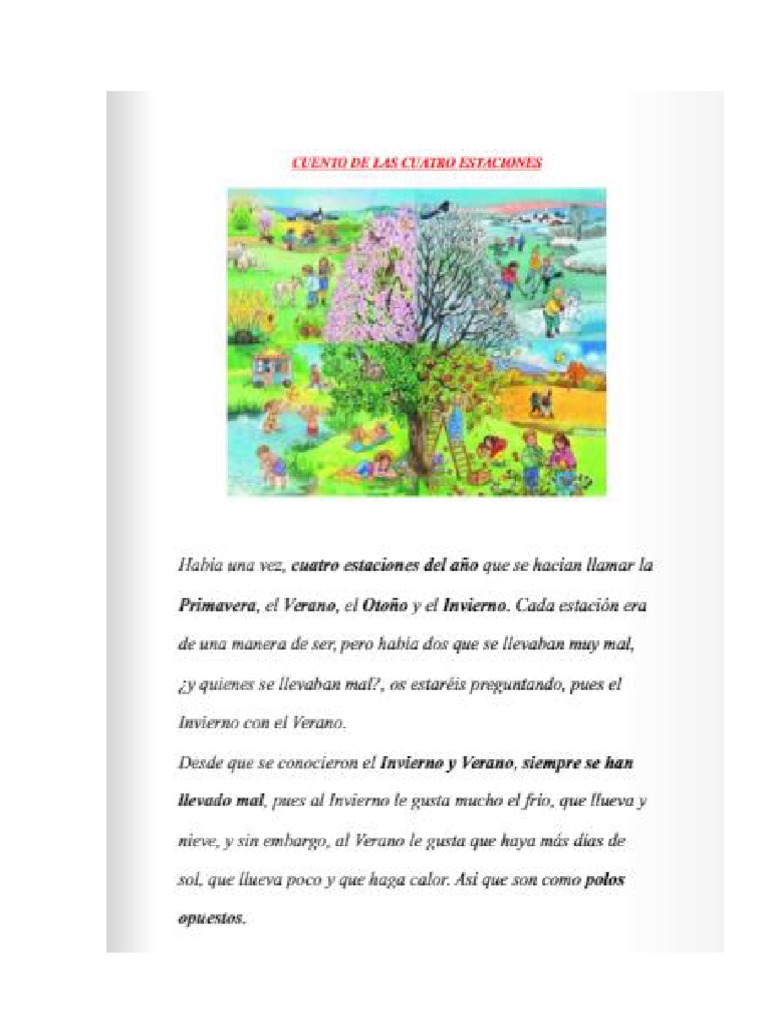 Cuento Las Cuatro Estaciones | PDF