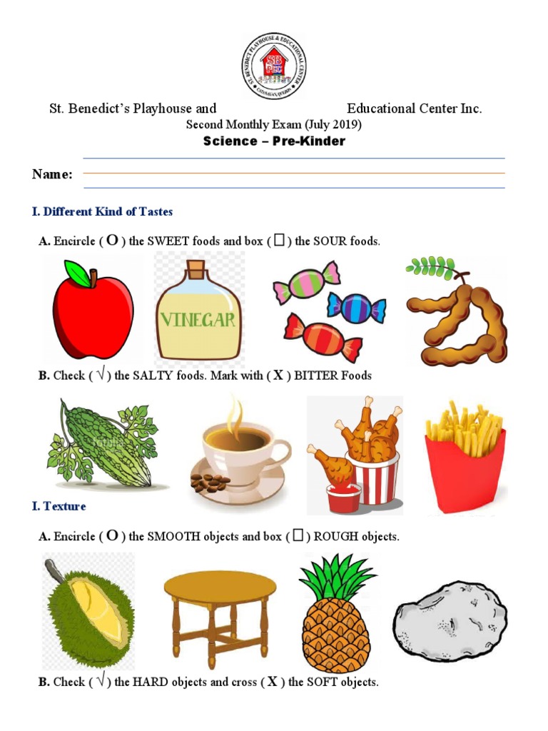 Identifying Tastes, Textures, and Temperatures: A Pre-Kindergarten ...