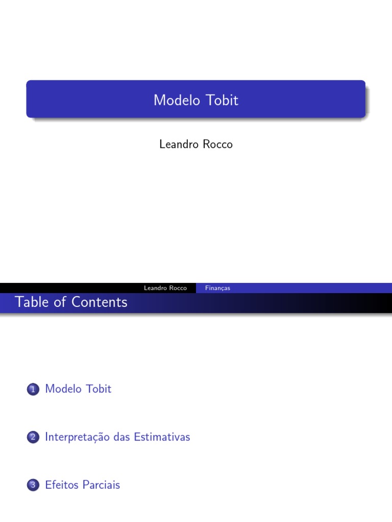 Modelo Tobit | PDF | Distribuição de probabilidade | Teoria Estatística
