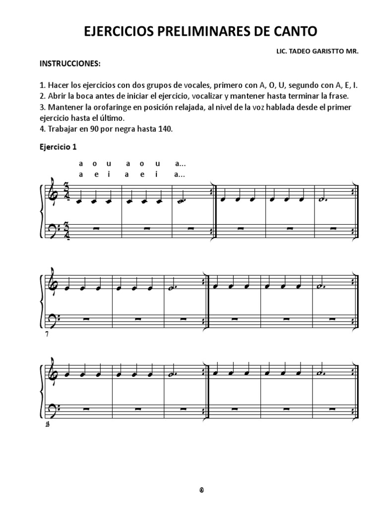 Ejercicios Preliminares de Canto | PDF | Ajedrez | Deportes