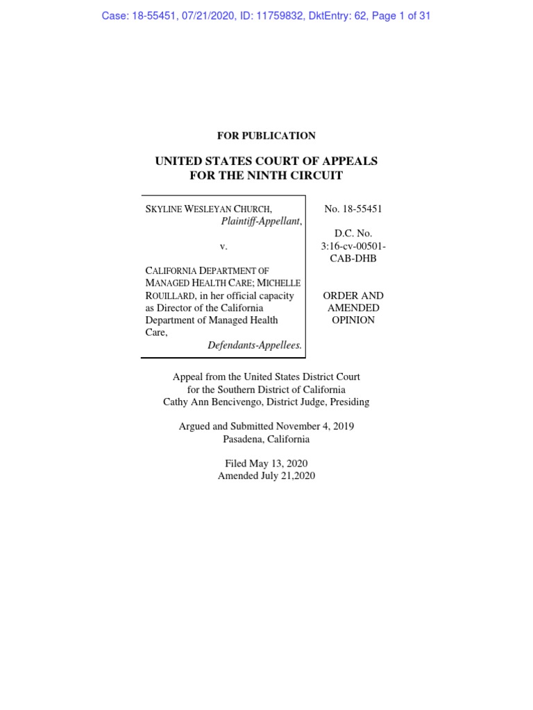 Amended Order | PDF | Standing (Law) | Free Exercise Clause