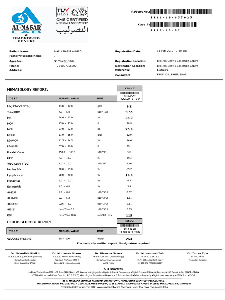 LFT Patient test results | PDF | Renal Function | Medical Tests
