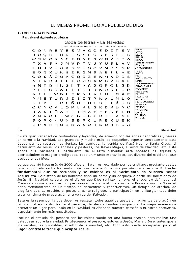 EL MESIAS PROMETIDO AL PUEBLO DE DIOS1ero | PDF | Navidad | Reyes Magos