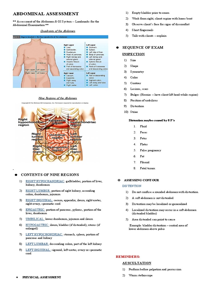Abdominal Assessment: Sequence of Exam | PDF | Gastrointestinal Tract ...