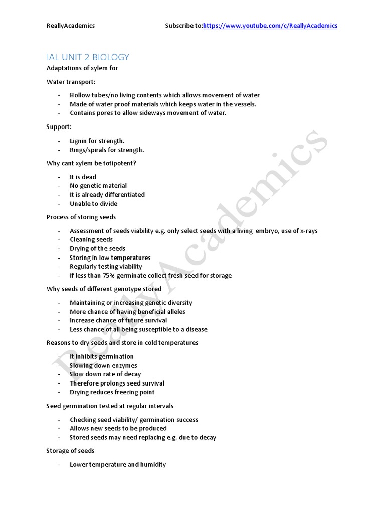 IAL Edexcel Biology Unit 2 Revision | PDF | Fertilisation | Cell (Biology) IAL Edexcel Biology Unit 2 Revision | PDF | Fertilisation | Cell (Biology)