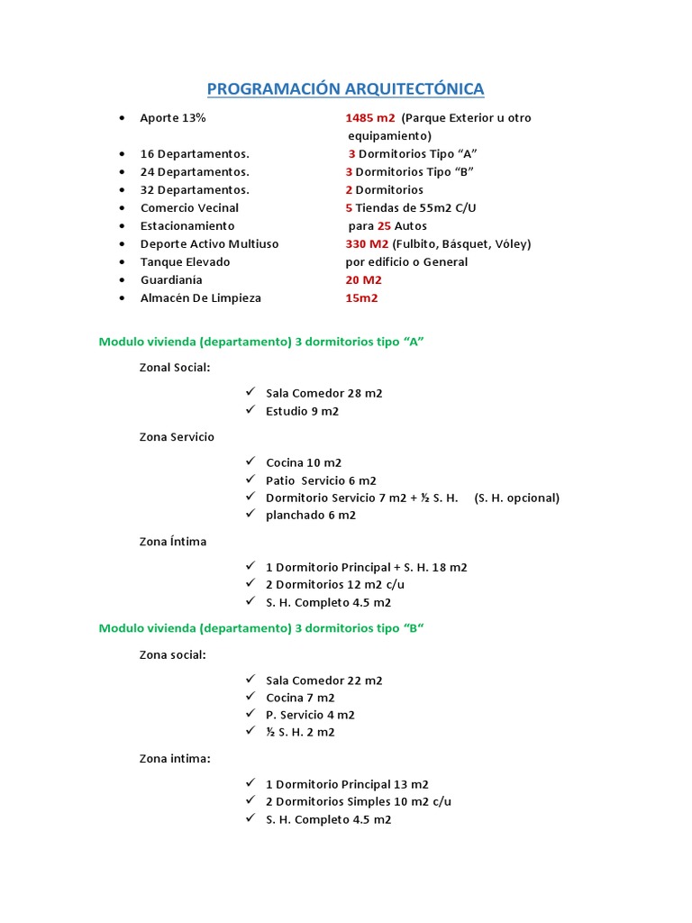 Programación Arquitectónica | PDF