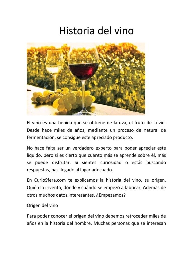 Historia Del Vino | PDF | Vitis | Vino