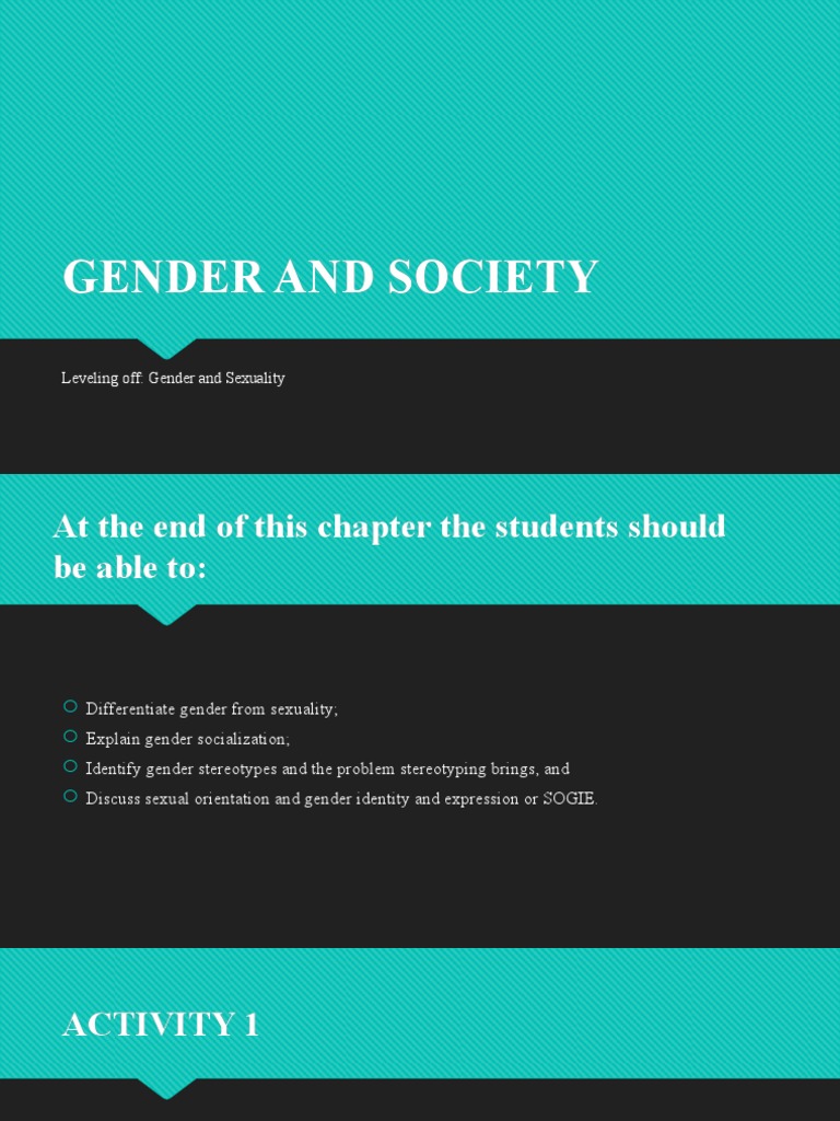 Gender and Society Lesson 1 | PDF | Gender Role | Gender