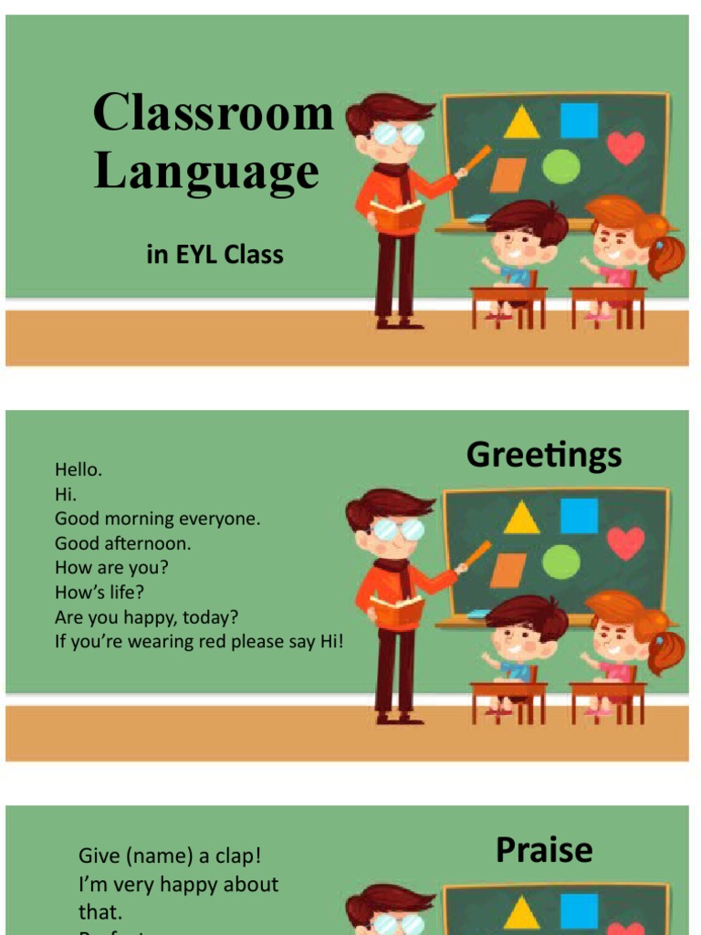 Classroom Language: in EYL Class | PDF
