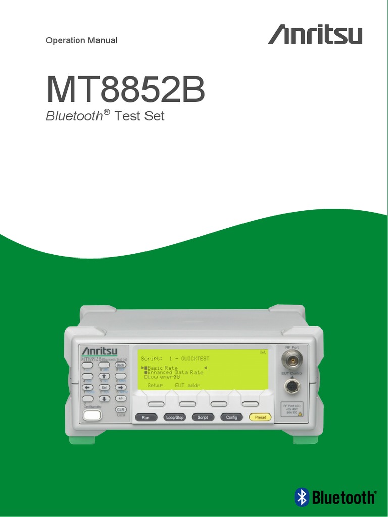Bluetooth Test Set: Operation Manual | PDF | Bluetooth | Electrostatic ...