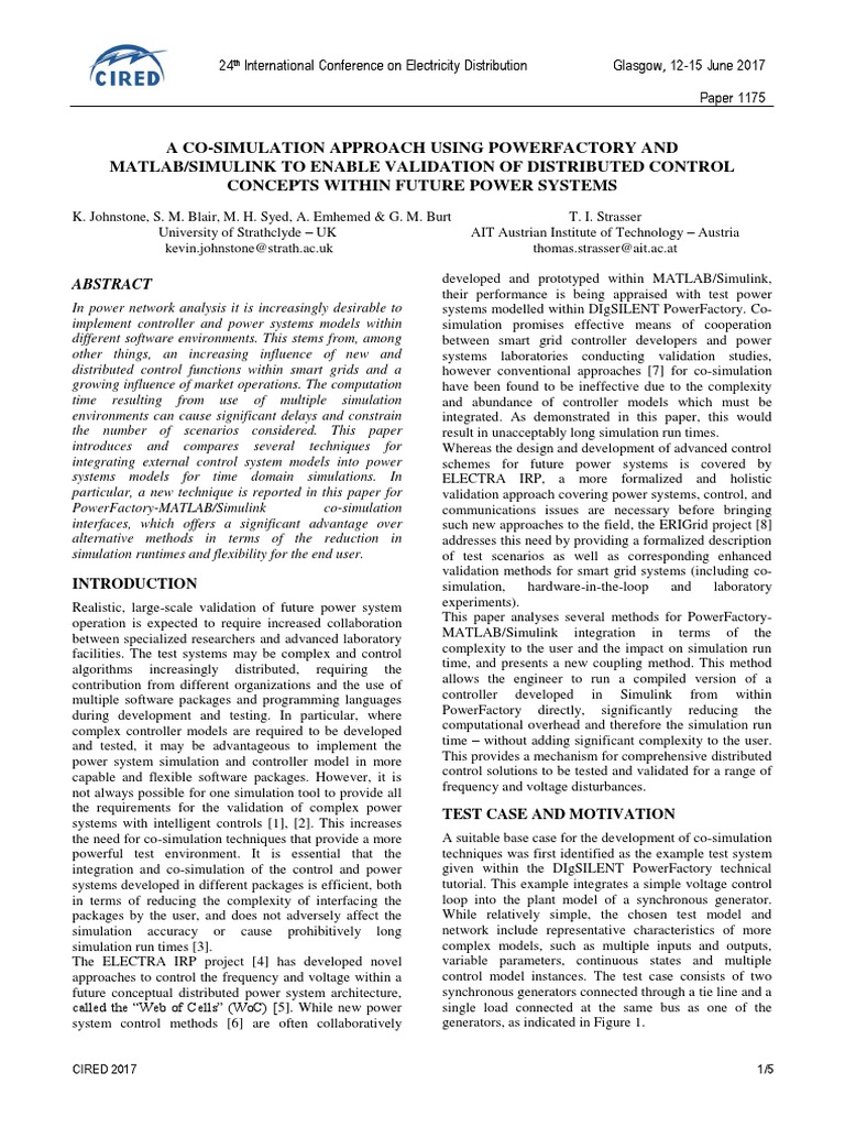 A Co Simulation Approach Using Powerfactory And Matlab Simulink To Enable Validation Of 