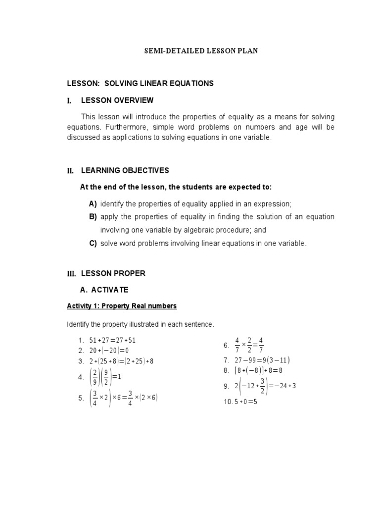 Activity 1: Property Real Numbers: Identify The Property Illustrated in ...