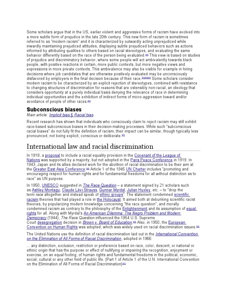 Some Scholars Argue That in The US | PDF | Racism | Discrimination ...