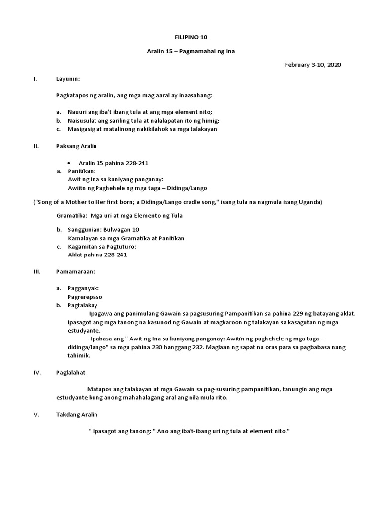 Lesson Plan For PEAC | PDF