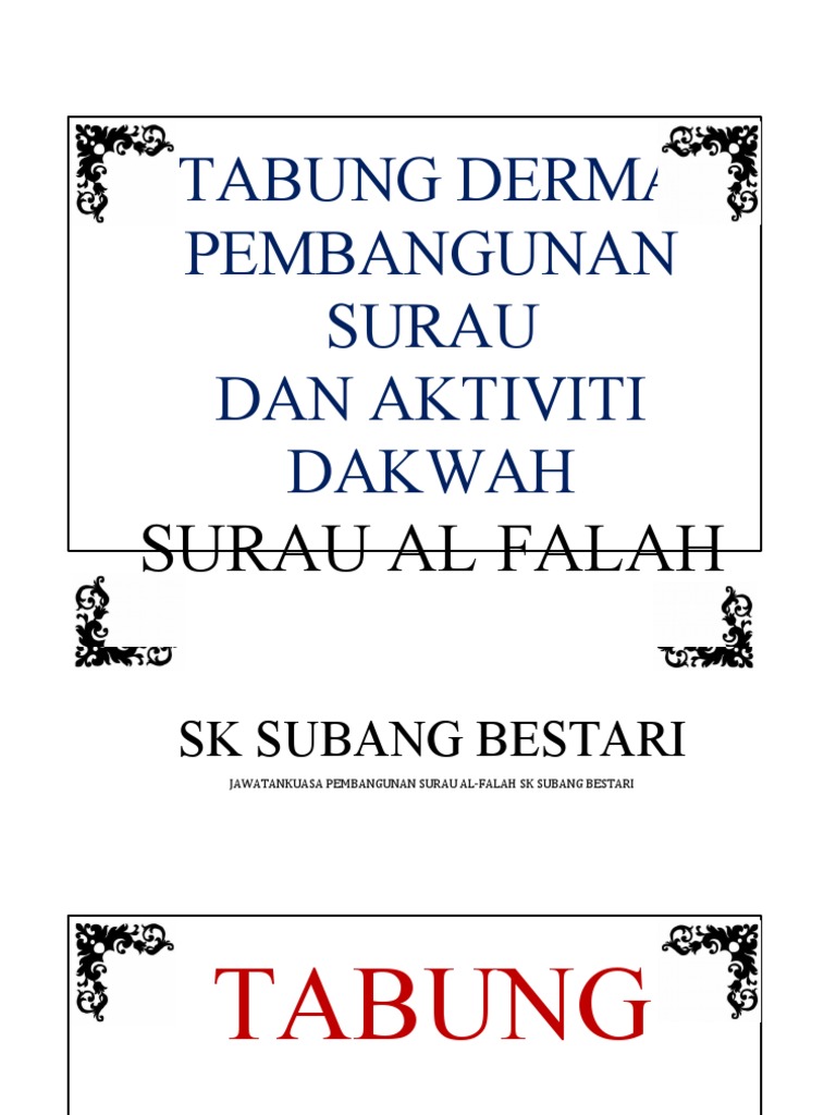 Tabung Derma Surau Al-Falah SKSB | PDF | Memasak, Makanan, & Anggur