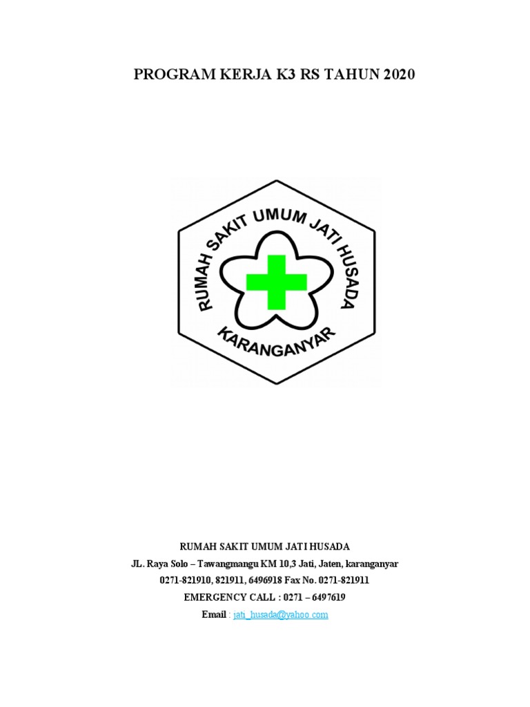 Program Kerja K3 RS Tahun 2020 | PDF