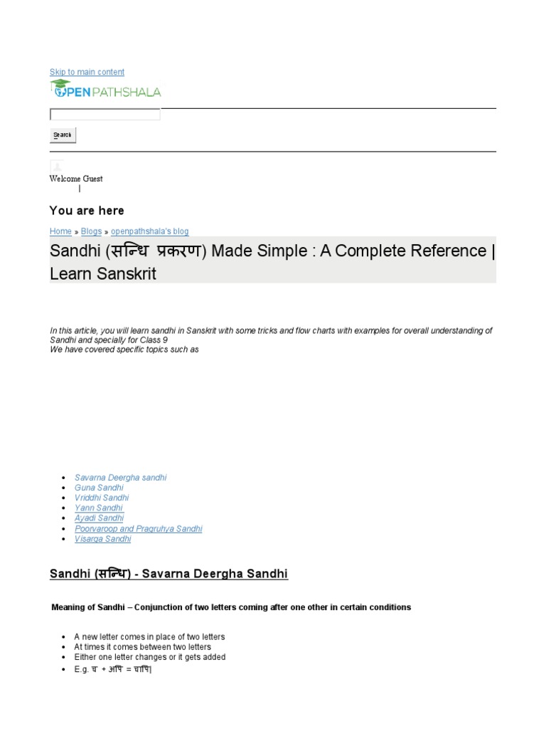 Sandhi | PDF