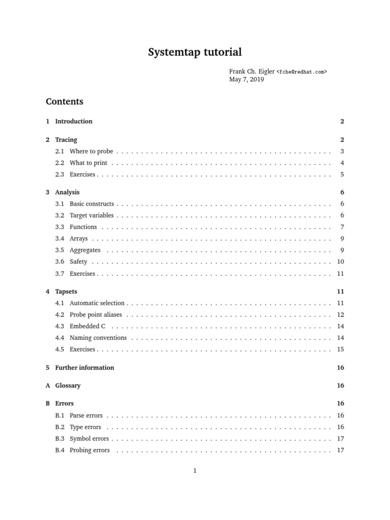 Tutorial Systemtap | PDF | C (Programming Language) | Subroutine