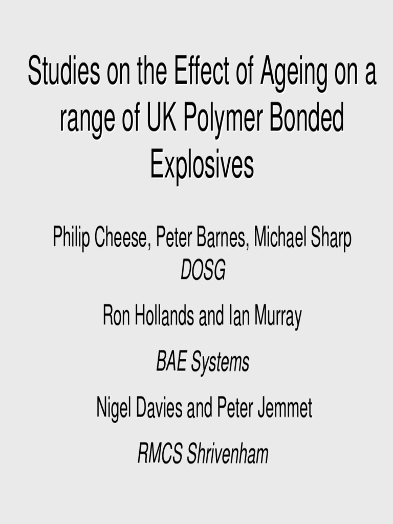 UK Polymer Explosives Ageing Study | PDF | Deformation (Engineering ...