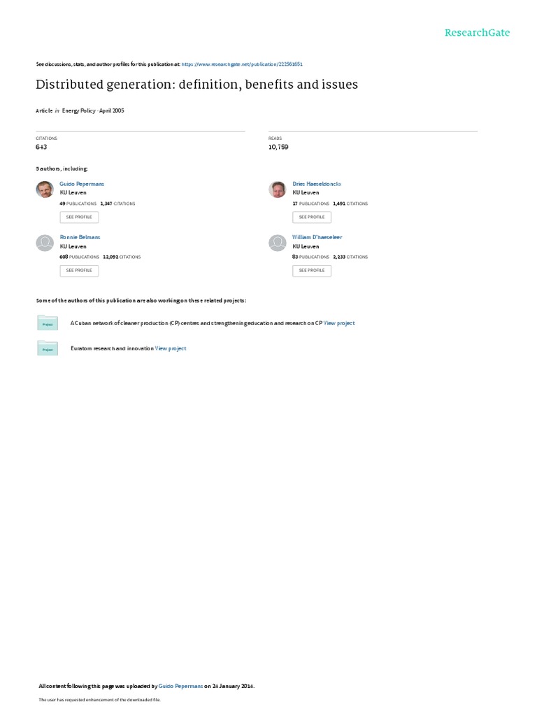 Distributed Generation Definition Benefits and Iss | PDF | Distributed Generation | Cogeneration